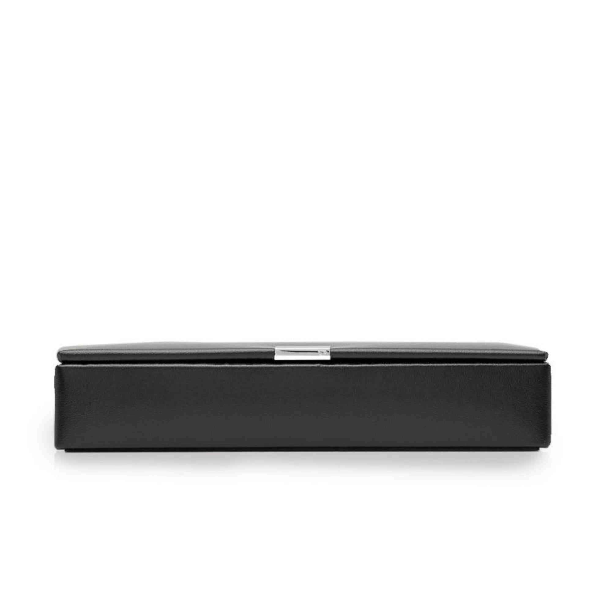 WOLF Heritage 15-Piece Cufflink Box Black Leather 290102 - WatchNation