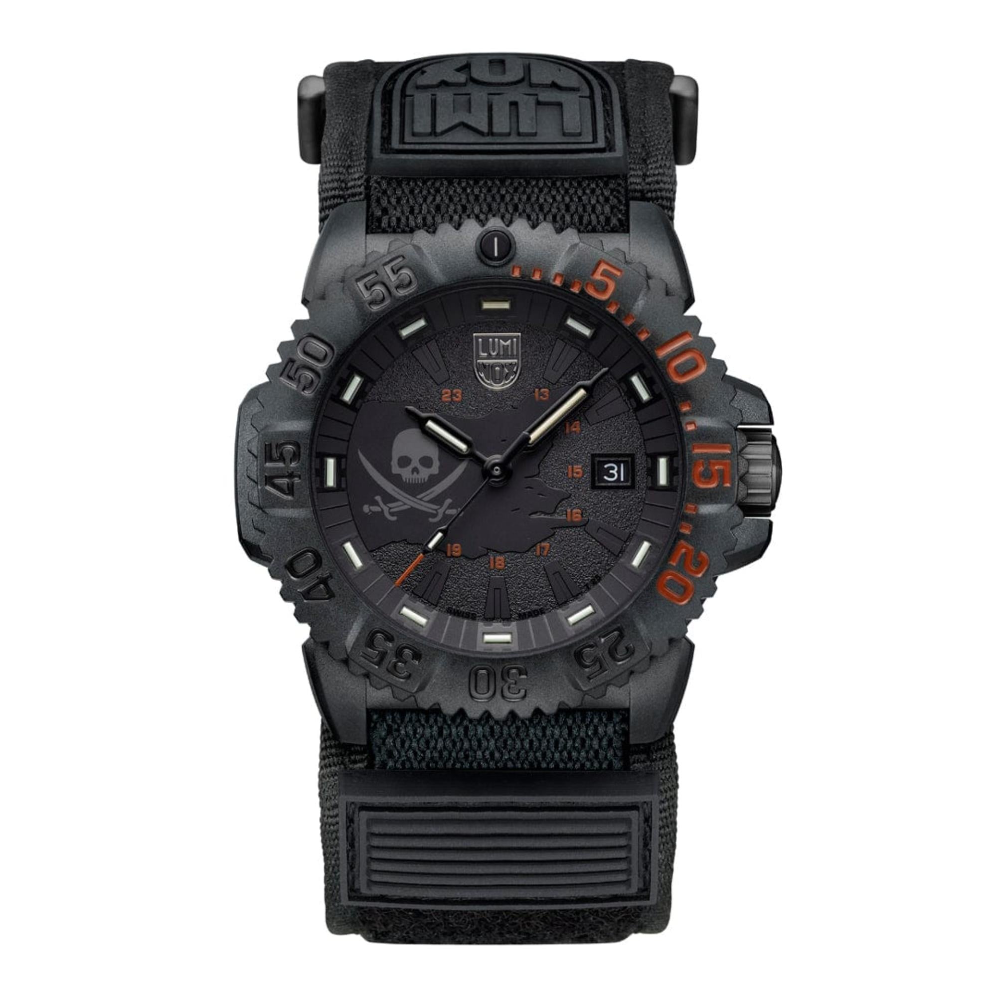 Luminox Navy Seal 3050 Pirate Watch Limited Edition Black Dial Velcro ...
