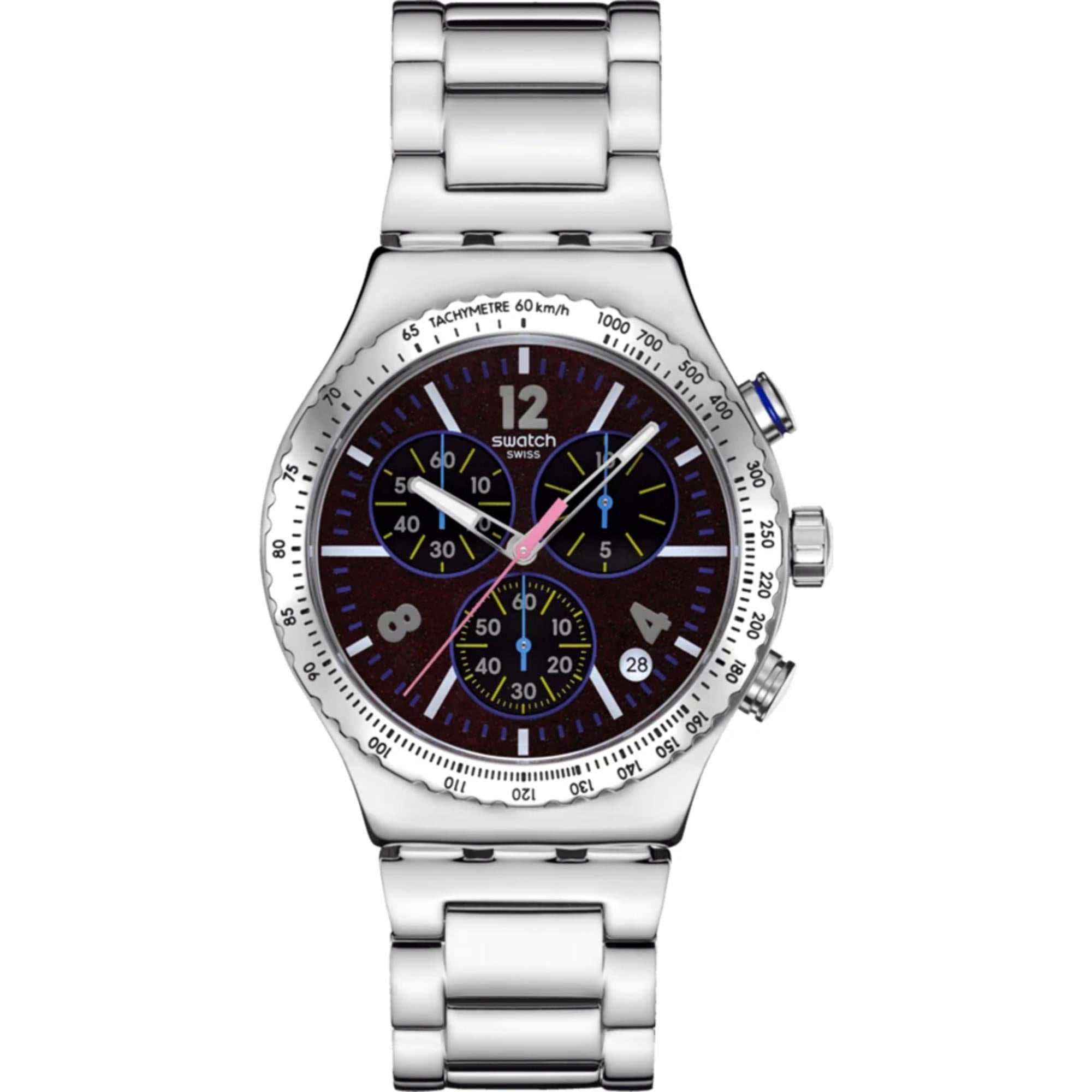 Swatch Irony Purple Glow Chronograph Watch YVS533G