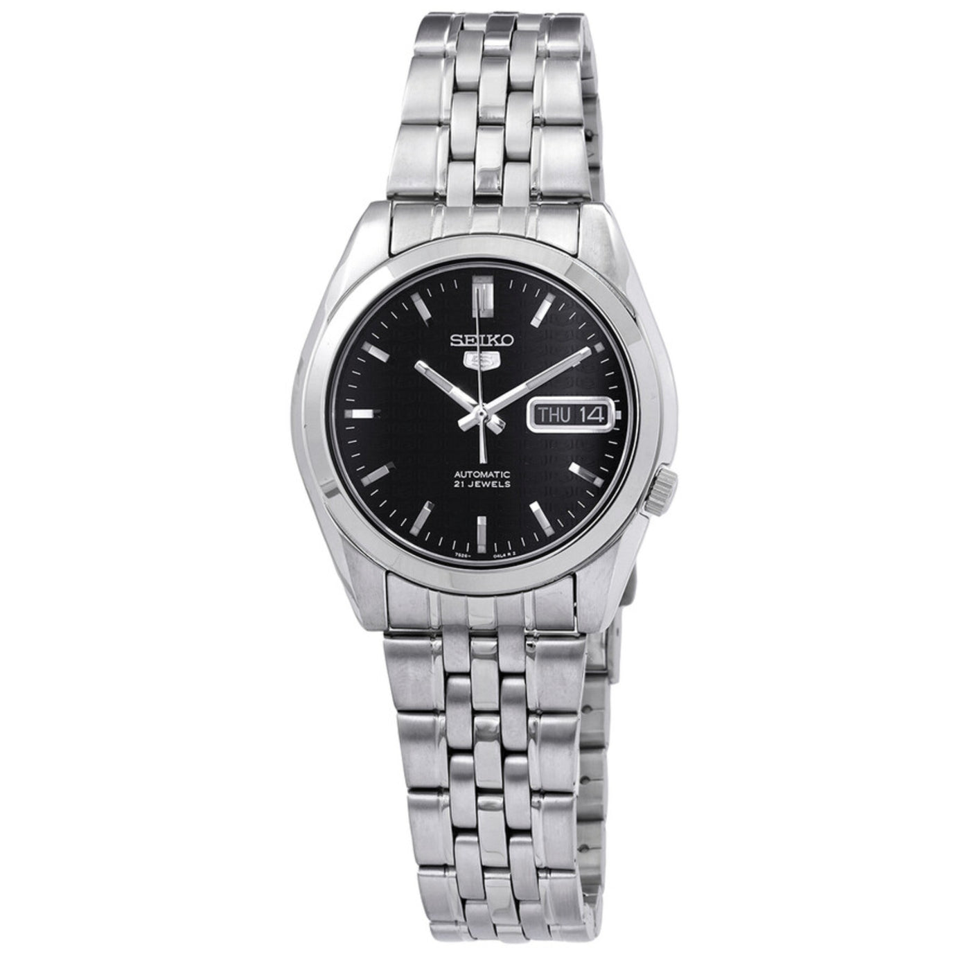 Seiko 5 Automatic Black Dial Stainless Steel Watch SNK361K1